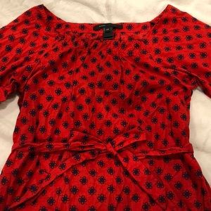 Marc Jacobs | Dresses | Marc Jacobs Red Dress With Navy Flowers | Poshmark